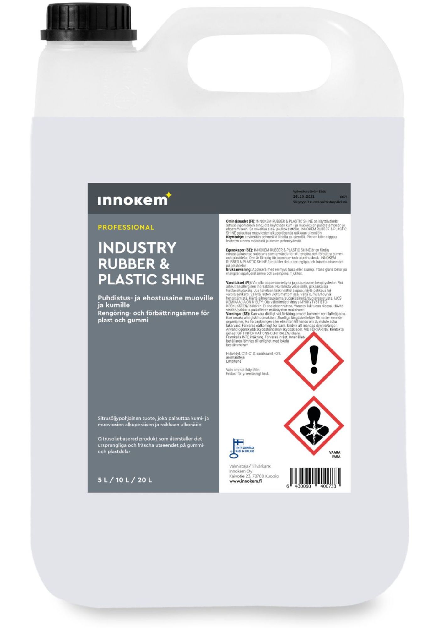 Innokem Oy | INNOKEM Rubber & Plastic Shine Hoitoaine